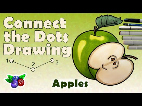 Connect the Dots Drawing - APPLES - How to Draw for Kids Easy - Beginner Drawing Step By Step
