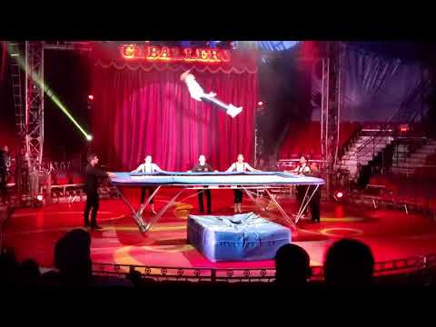 Circus 🎪 Caballero 2024: Trampoline + Tightrope walker on a bicycle 🚲