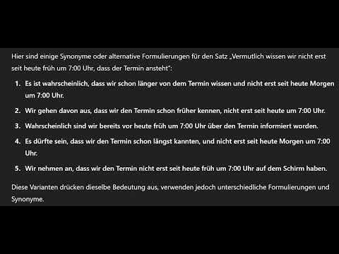 Synonyme von „Vermutlich wissen wir nicht erst seit heute früh um 7:00 Uhr, dass der Termin ansteht“