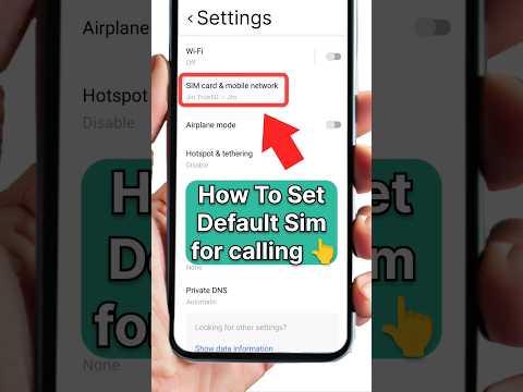 How To Set Default Sim For calling #shorts #ytshorts #simcards #viralvideo #viralshorts #viral