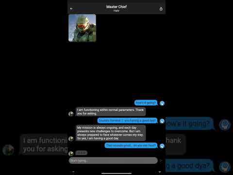 AI Messenger chat with Master Chief
