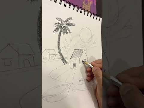 Easy pencil shading scenery