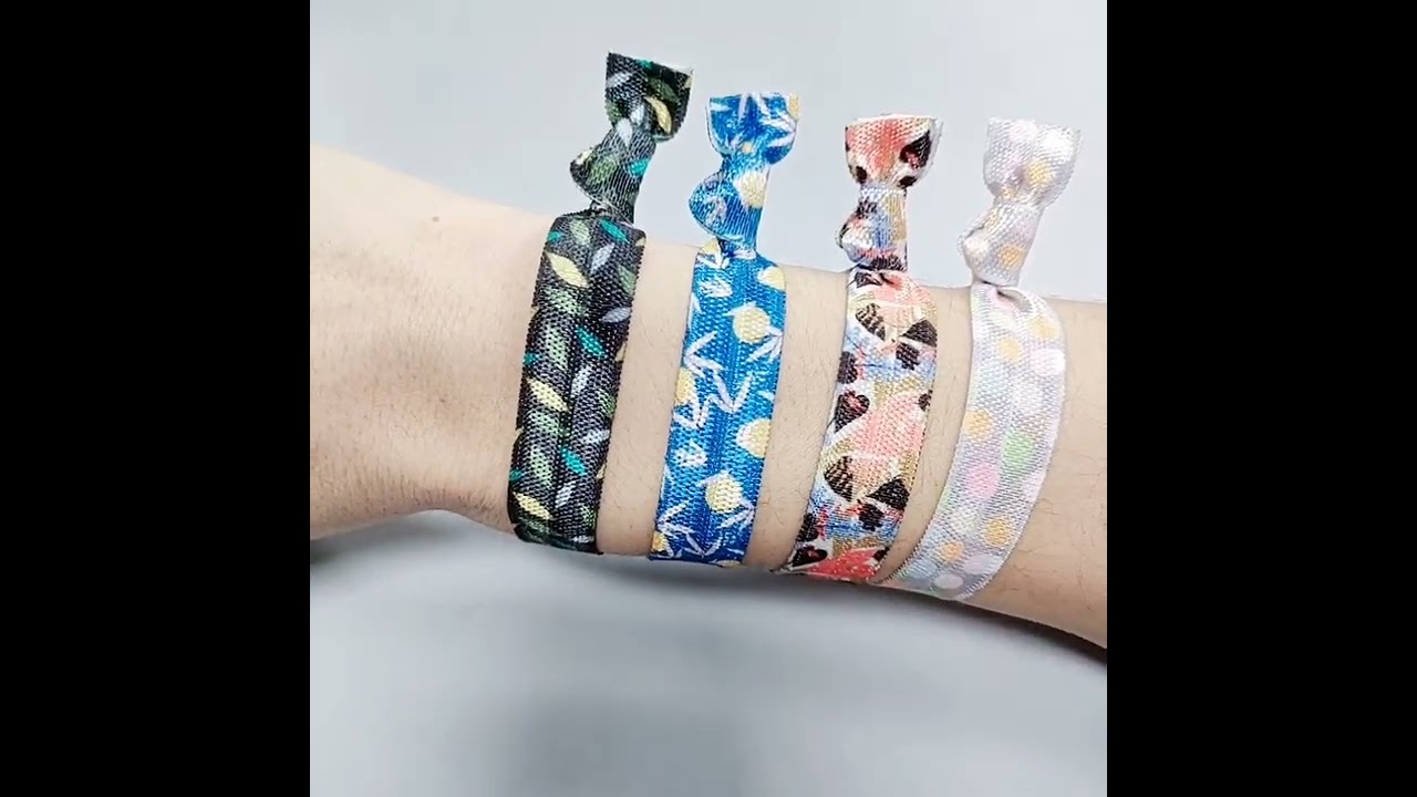 Flower Print Fold Over Elastic