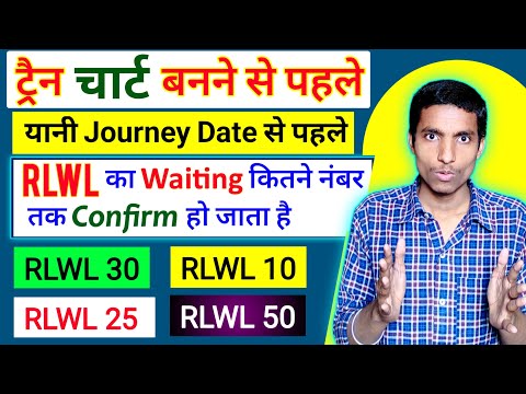 Train Chart Se Pahle RLWL ki Waiting Kitne No Tak Confirm Hota Hai,RLWL Confirm Before Chart