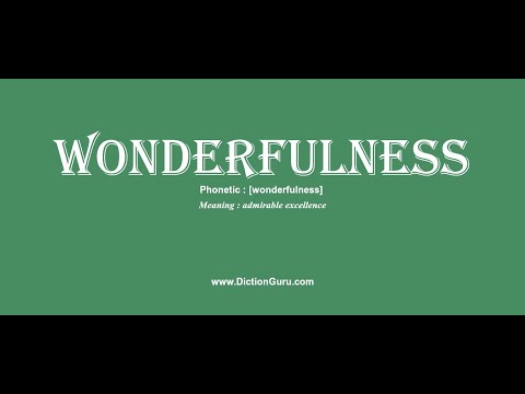 wonderfulness: How to pronounce wonderfulness with Phonetic and Examples