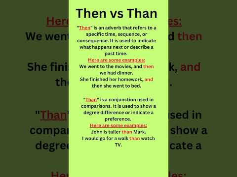 Then vs Than | Learn English
