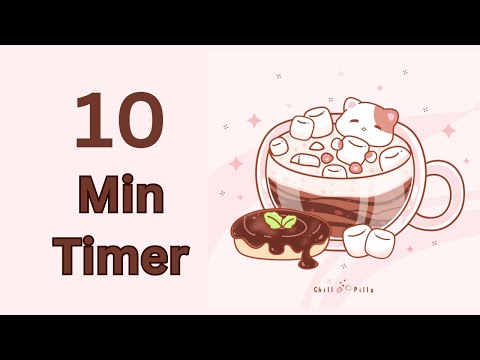 10 Mins - Study or play time for kids Cat Coffee with Marshmallow #timer #10min