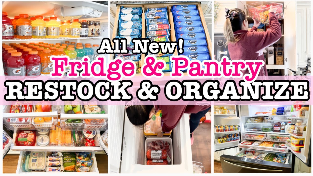 *NEW* FRIDGE RESTOCK + PANTRY ORGANIZATION | KITCHEN CLEANING & ORGANIZING | CLEAN AND ORGANIZE