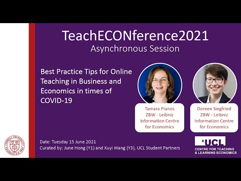 Best Practice Tips Online Teaching (Business & Econ) during COVID - Tamara Pianos & Doreen Siegfried
