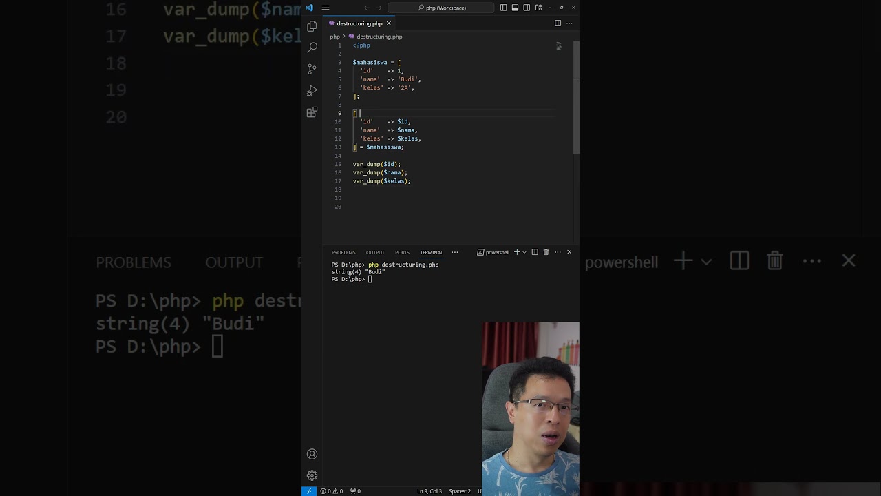Destructuring Array #skysen #coding #pemograman #php #array #functions