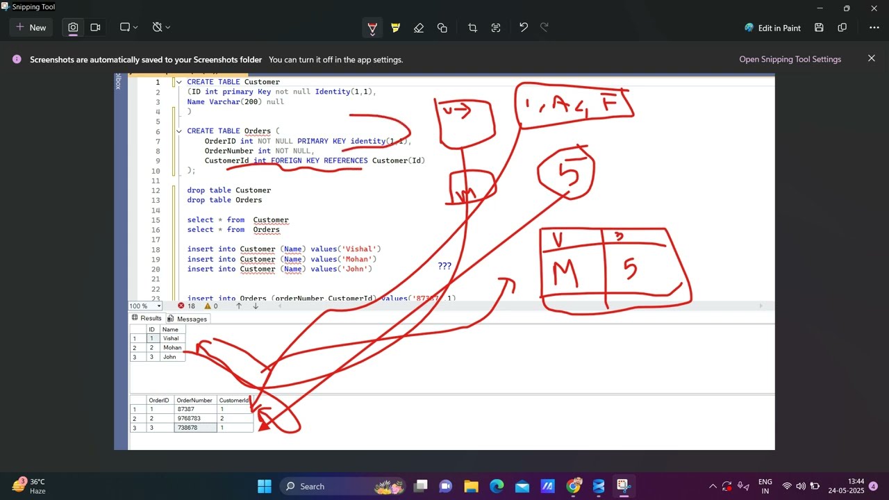 Primary Key and Foreign Key in sql server SQL  Tutorial Create table in sql server with FOREIGN KEY