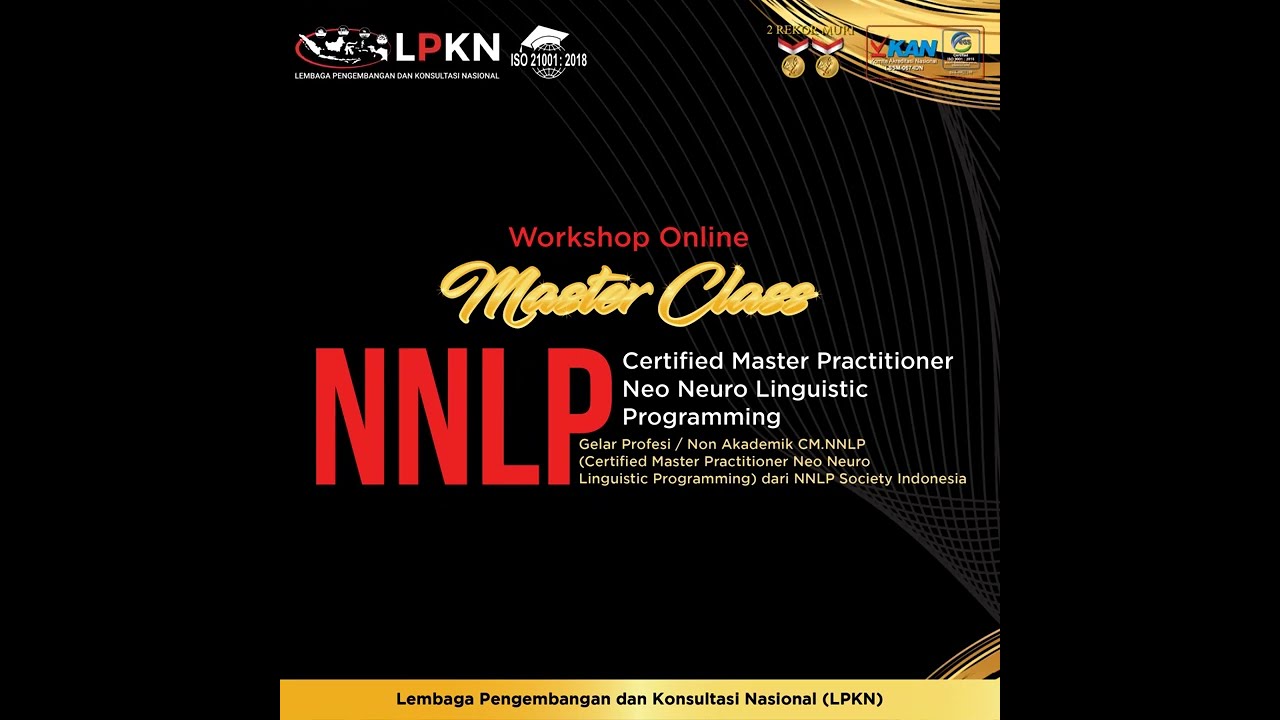 Workshop Online MASTER CLASS Certified Master Practitioner Neo Neuro Linguistic Programming