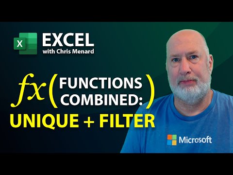 Combine the UNIQUE and FILTER functions in Excel