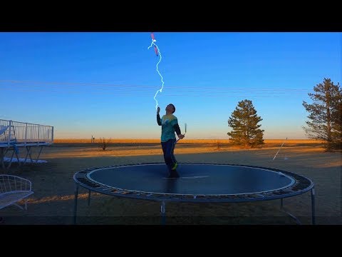 Nunchucks on the Trampoline with Aerials and Lightning Whip Catches and Believer