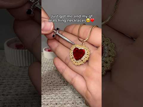 How cute are these matching necklaces? 🥹🥰 #couple #necklace #love #jewelry