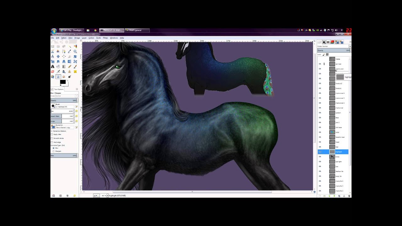 SpeedPaint: Black Peacock Horse