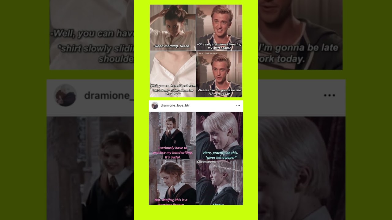 Draco & Hermione Funny Love Moments 😂 | Dramione Meme Edit #shorts #harrypotter #dracomalfoy