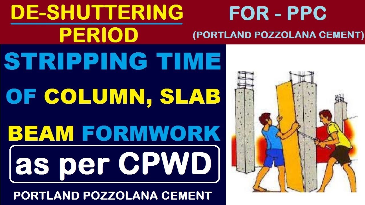 Stripping Time of Beam, Column, Slab Formwork for PPC Work | CPWD Schedule | By Learning Technology