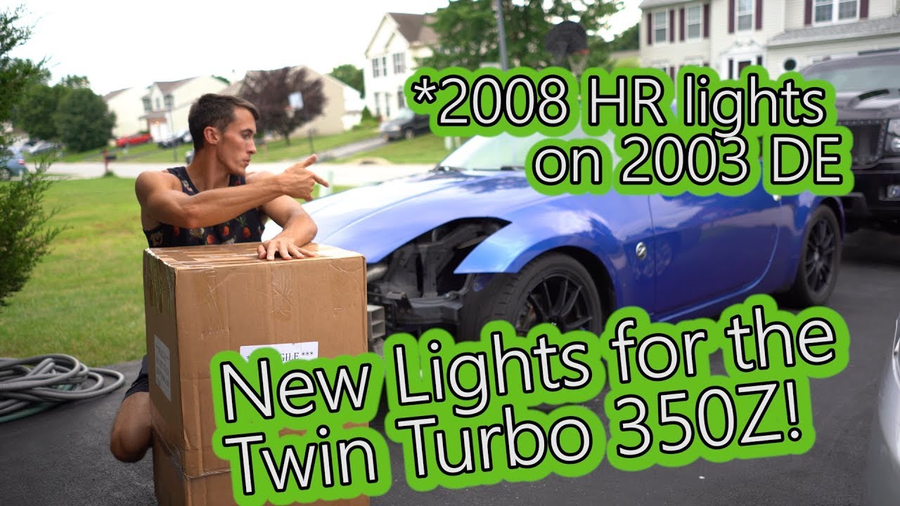 2003 DE Twin Turbo 350z gets 2008 HR Headlights!! Installation video