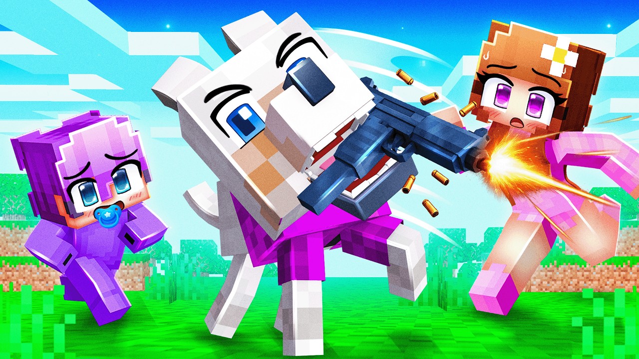 I Became a BABY DOG, with a GUN in Minecraft!
