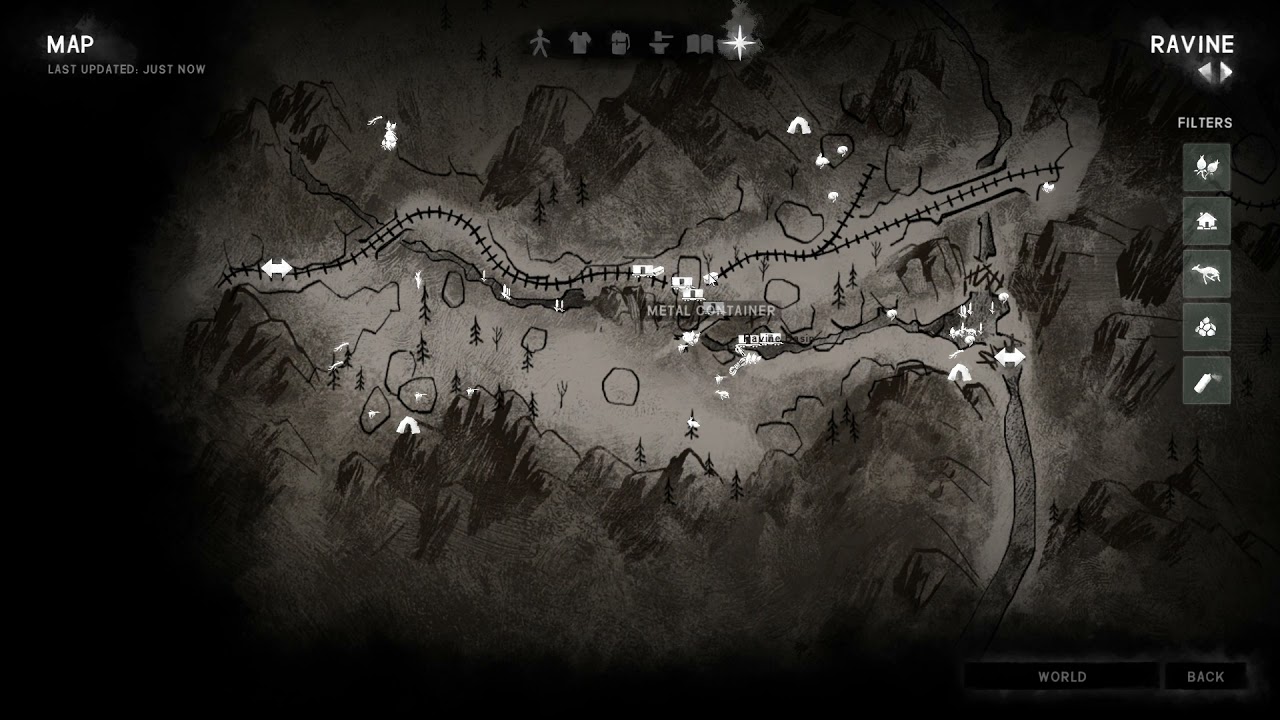 THE LONG DARK: Full map of Ravine region