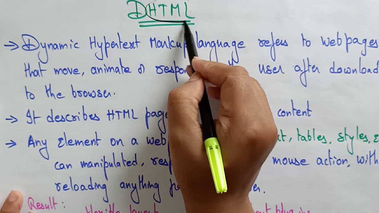 DHTML | WT | Web Technology | Lec-20 | Bhanu Priya