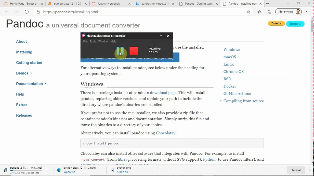 Converting Python Code to PDF file using Jupyter in Windows