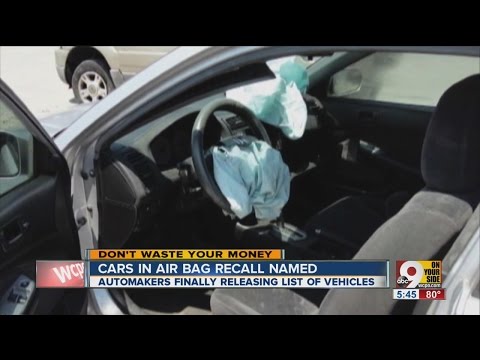 Cars in air bag recall named