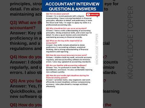 Accountant Interview Questions and Answers | Accounting Job Interview Questions
