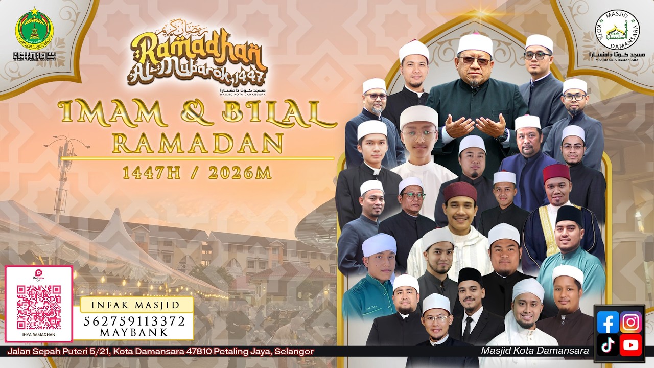 LIVE 🔴 Solat Tarawih Berjemaah | Masjid Kota Damansara | 18-2-2026 / 1 Ramadhann 1447H