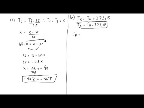 (a) At what temperature (if any) does the numerical value of Celsius degrees equal the numerical va…