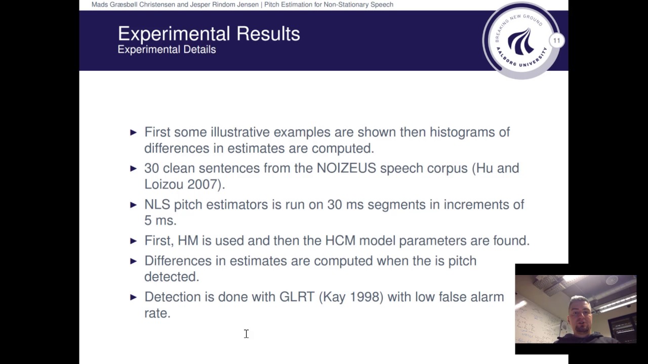 Pitch Estimation for Non-Stationary Speech - Mads Græsbøll Christensen