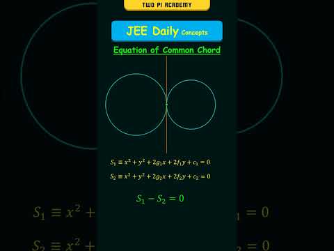 Common Chord of Two Circles #jeedailyconcepts #circles