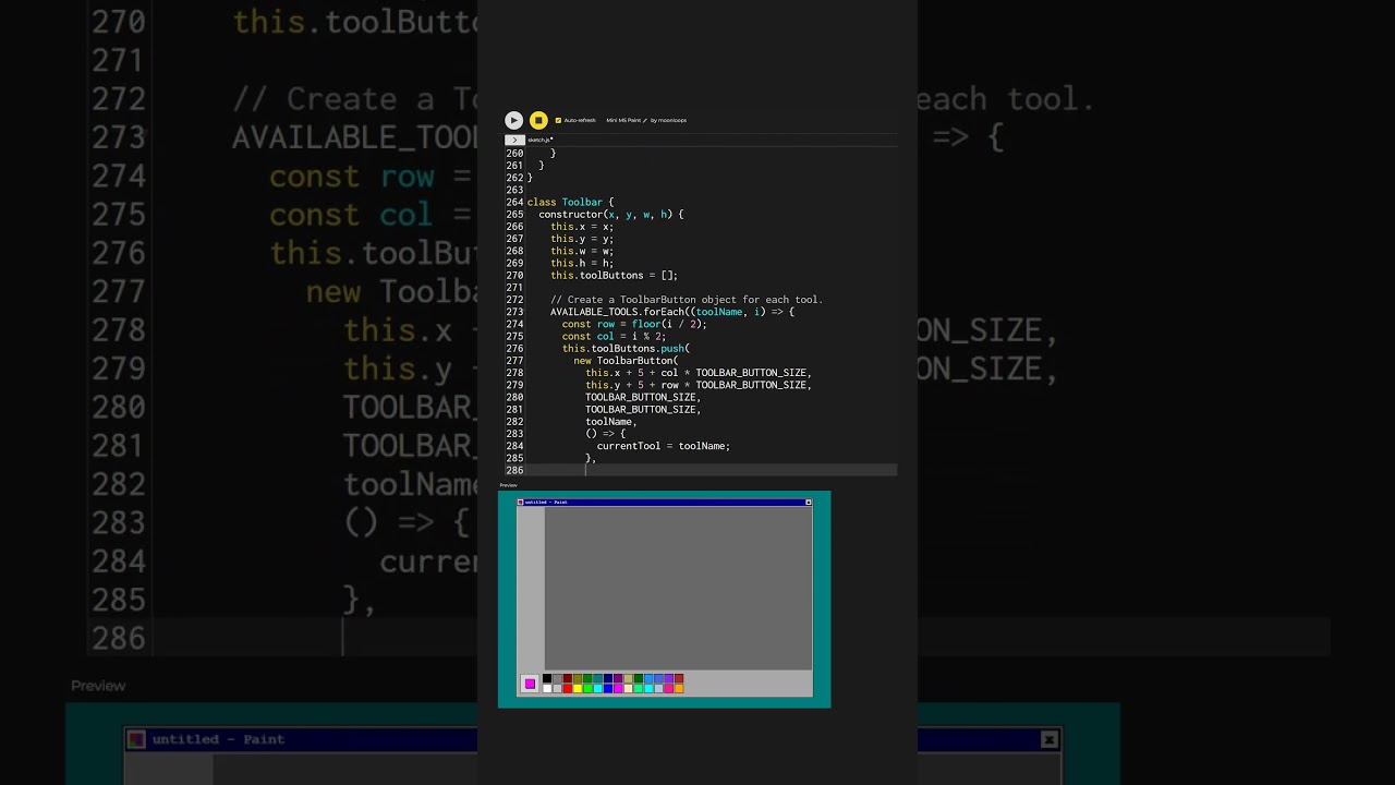 Code MS Paint in JavaScript (Part 13)! #p5js #javascript #codingtutorial #creativecoding #windows95
