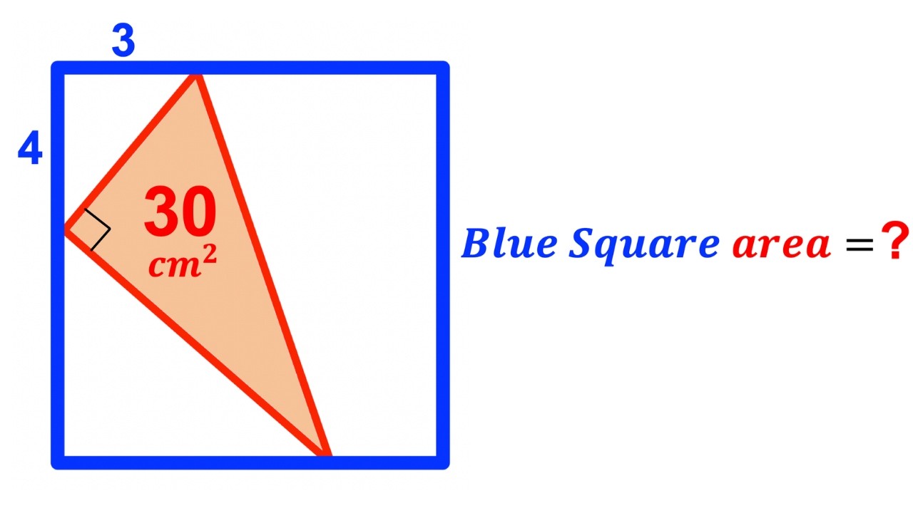Can you find area of the Blue Square? | (Triangles) | #math #maths | #geometry