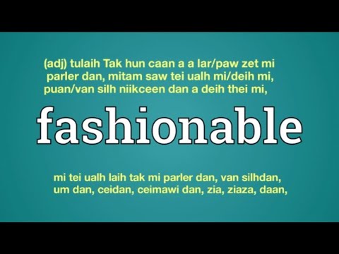 fashionable meaning in English Ngawn