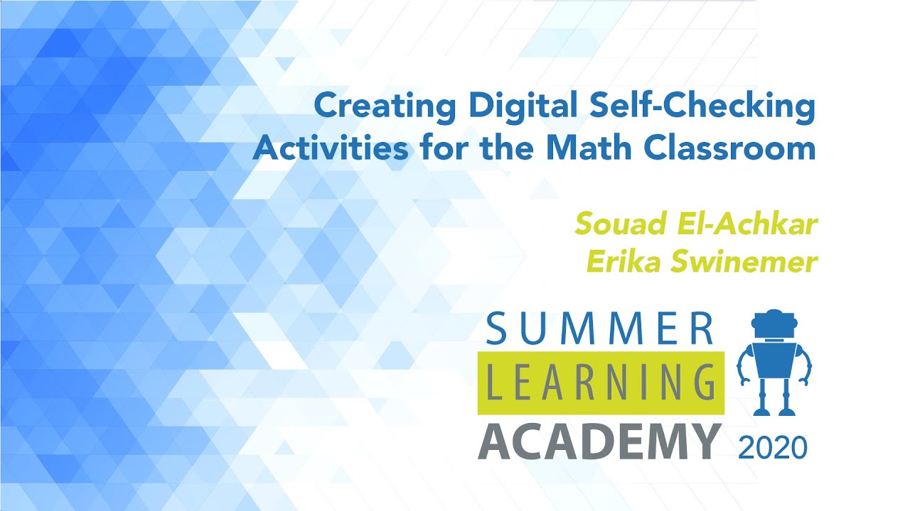 Creating Digital Self-Checking Activities for the Math Classroom