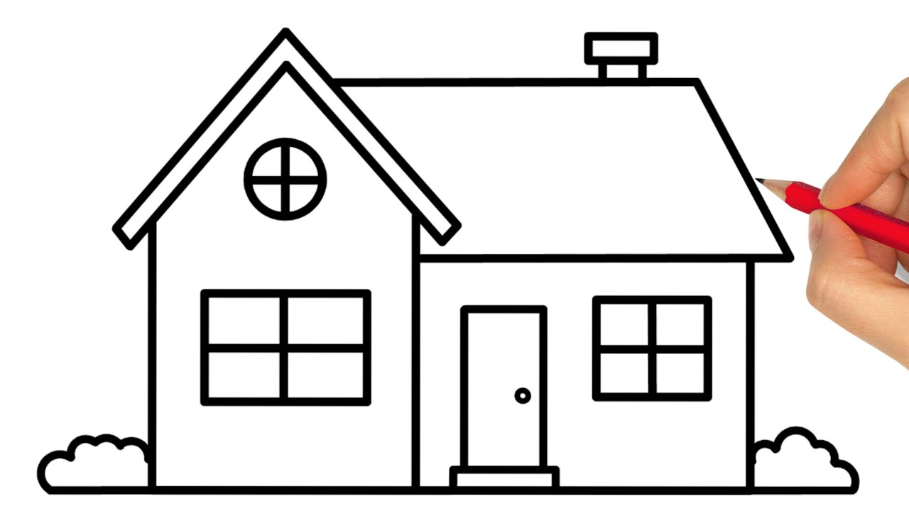 COMO DIBUJAR UNA CASA FACIL