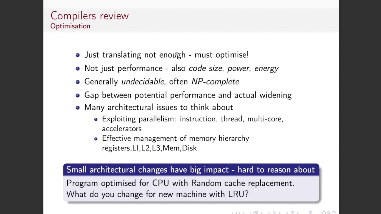 Compiler Optimisation Lecture 1 Part 2