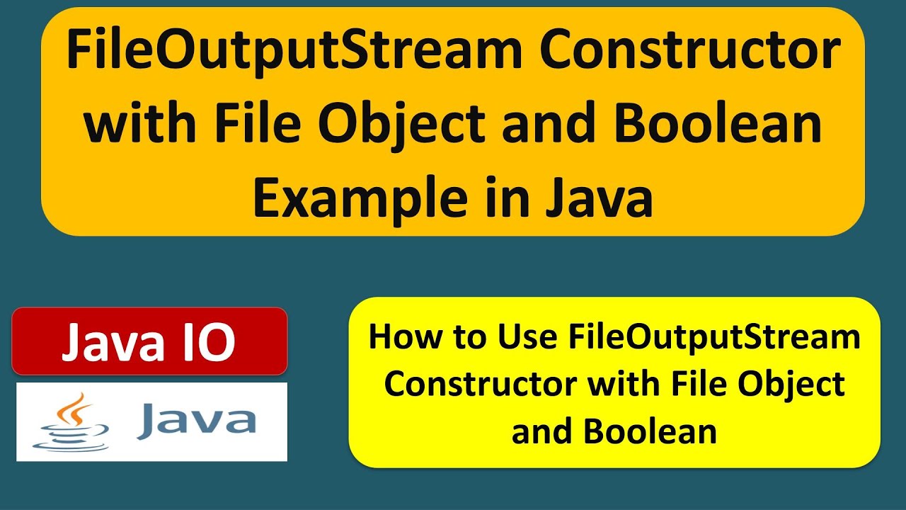 FileOutputStream Constructor with File Object and Boolean Example in Java | Java IO | Java Tutorial