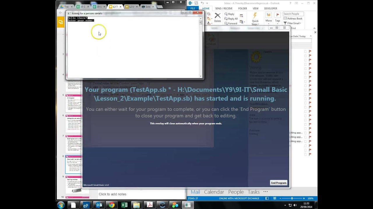 Small Basic Text Window and Introduction to Variables