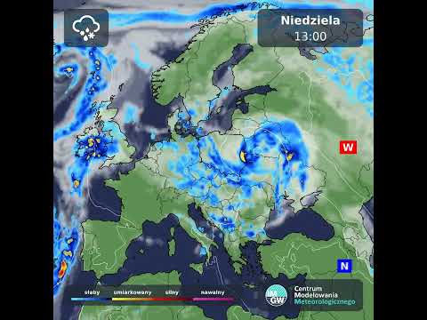 IMGW-PIB CMM: Cyklon "Peggy" nad Polską (prognoza numeryczna na sobotę i niedzielę, model GFS)