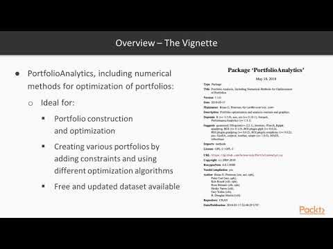 Learn Quantitative Finance with R R Warm Up – Introduction to PortfolioAnalytics | packtpub com ...