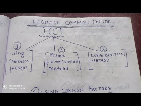 HCF (Highest common factor)