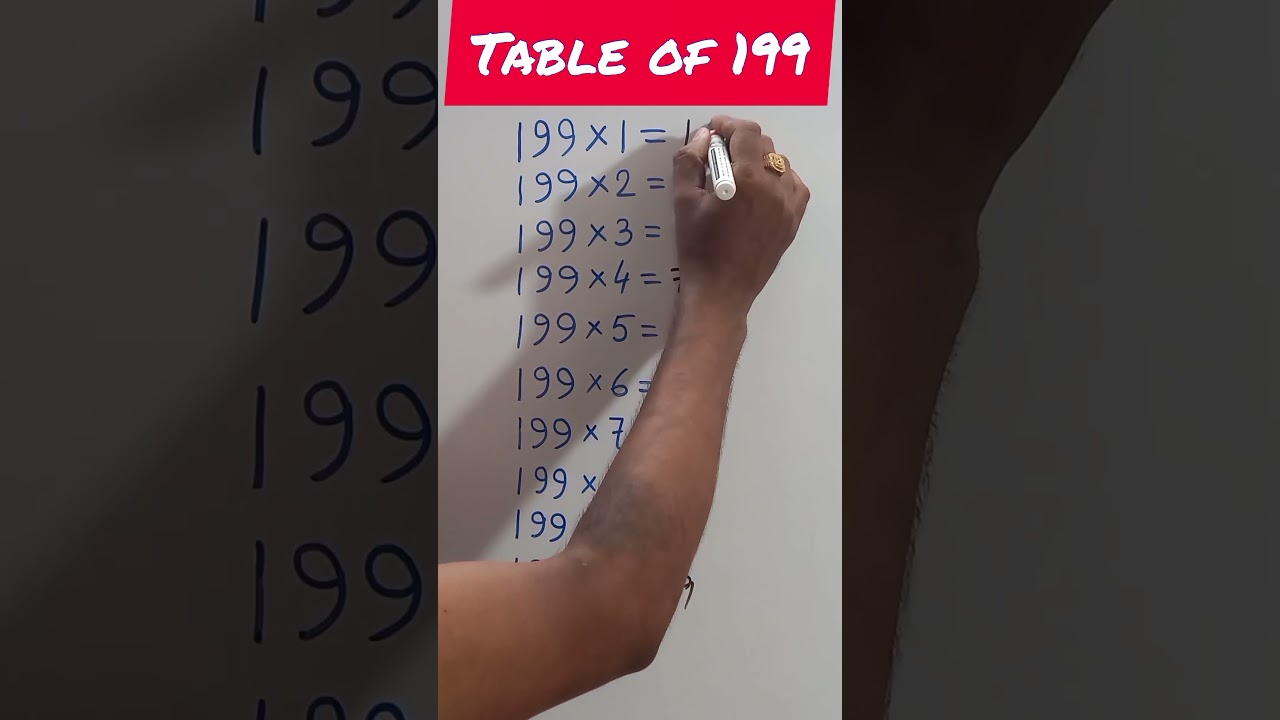 Table of 199     #tablelearningtrick