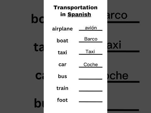Transportation in Spanish - Learn Spanish