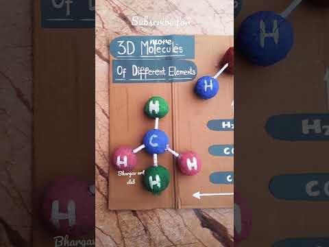 #3D molecular structure of CH4 ,H2O ,CO2💥#youtubeshorts