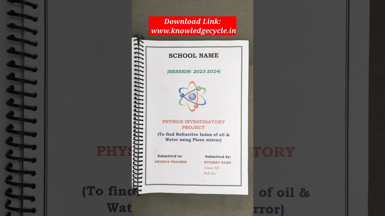 Physics Investigatory Project PDF | Physics Project File for class 12 #physicsprojects #projectfile