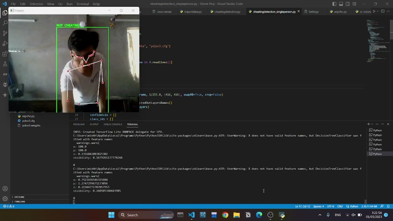 Camera Exam Cheating Detection Demonstration 1