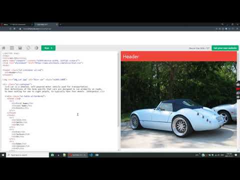 Using W3 CSS feature to create an HTML Layout with table